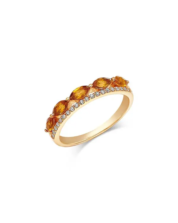 Bloomingdale'S Gemstone & Diamond Band In 14k Yellow Gold - Citrine