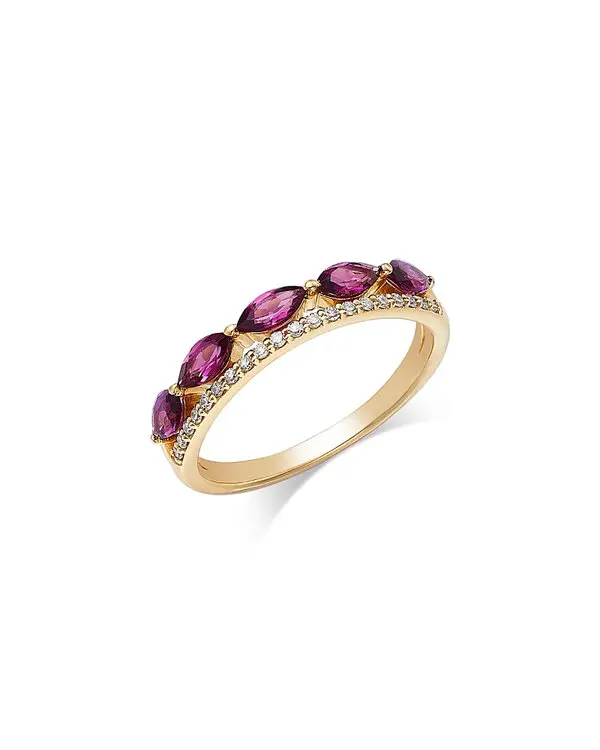 Bloomingdale'S Gemstone & Diamond Band In 14k Yellow Gold - Garnet