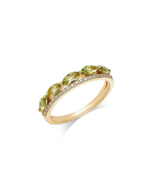 Bloomingdale'S Gemstone & Diamond Band In 14k Yellow Gold - Peridot