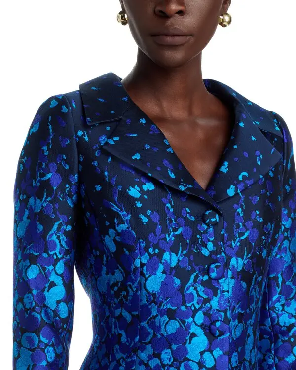 Rickie Freeman For Teri Jon Mikado Abstract Print Coat Dress