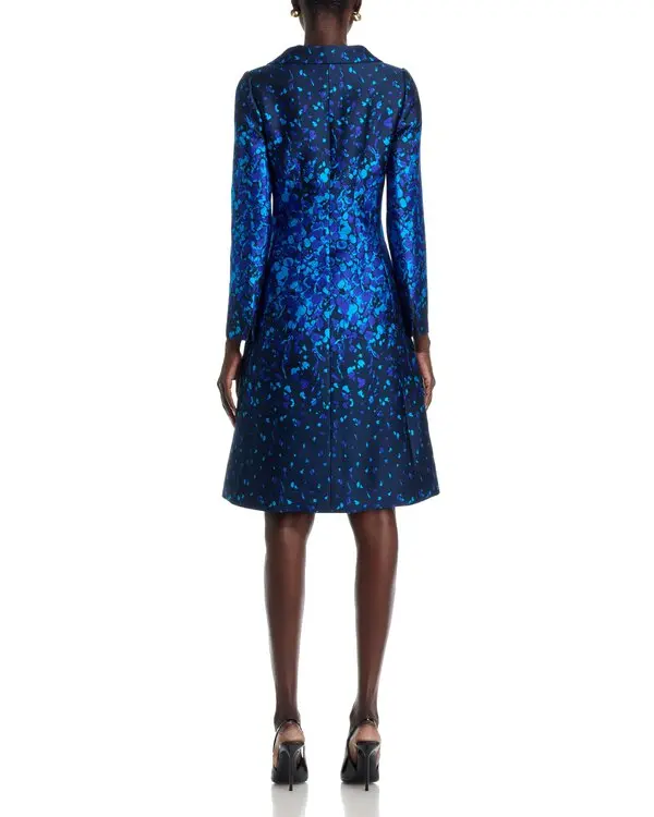 Rickie Freeman For Teri Jon Mikado Abstract Print Coat Dress