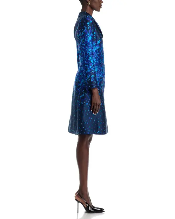 Rickie Freeman For Teri Jon Mikado Abstract Print Coat Dress