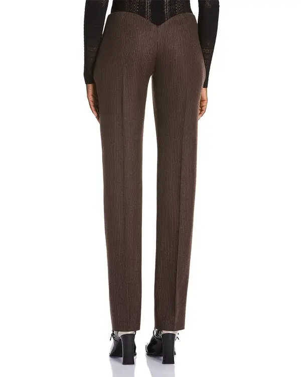 Alexander McQueen Wool Pinstripe Straight Leg Pants