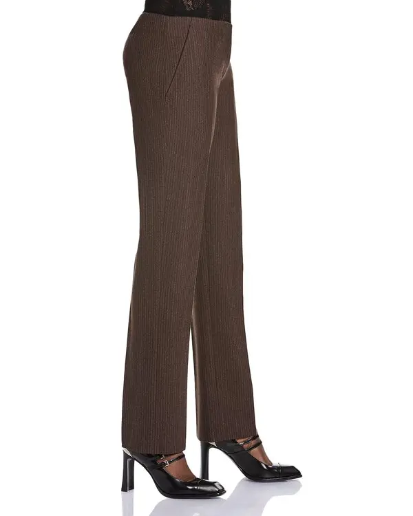 Alexander McQueen Wool Pinstripe Straight Leg Pants