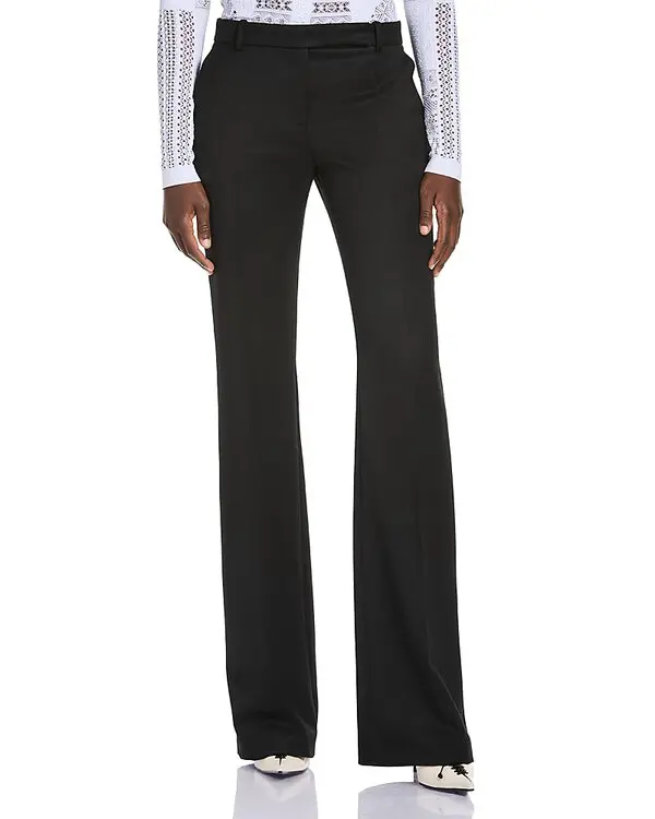 Alexander McQueen Wool Barathea Bootcut Leg Pants