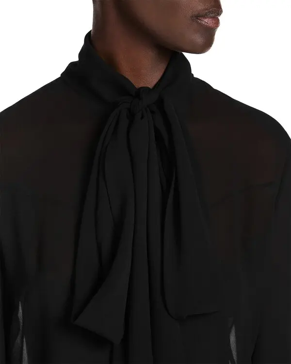 Alexander McQueen Tie Neck Silk Shirt