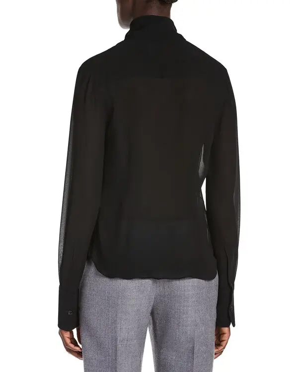 Alexander McQueen Tie Neck Silk Shirt