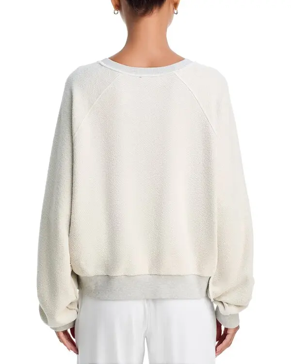 Aqua Reverse Fleece Cotton Sweatshirt - Light Heather Grey