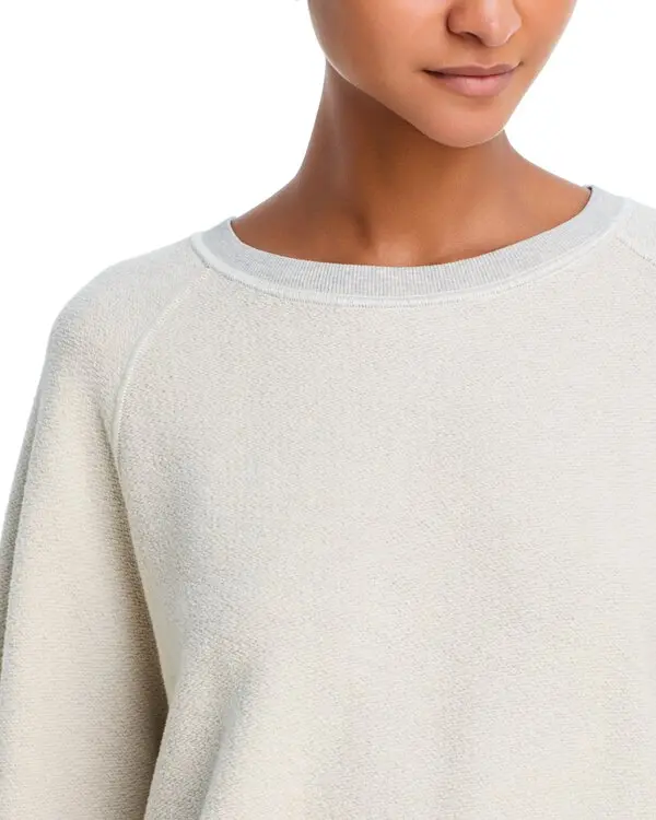 Aqua Reverse Fleece Cotton Sweatshirt - Light Heather Grey
