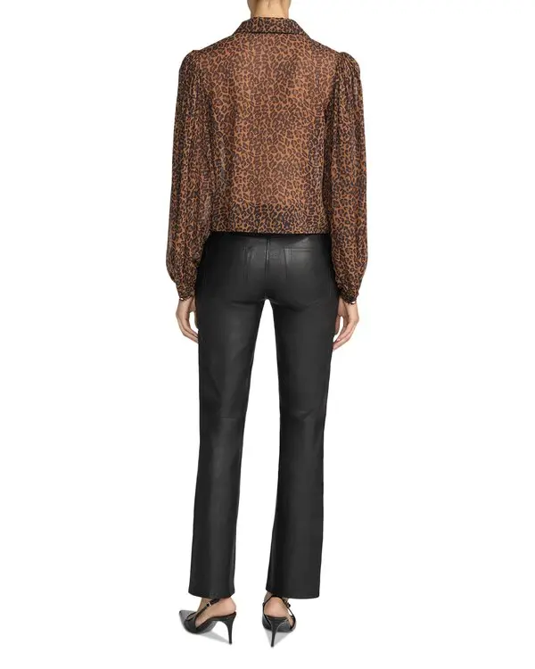 FRAME Leather Mid Rise Ankle Cigarette Jeans