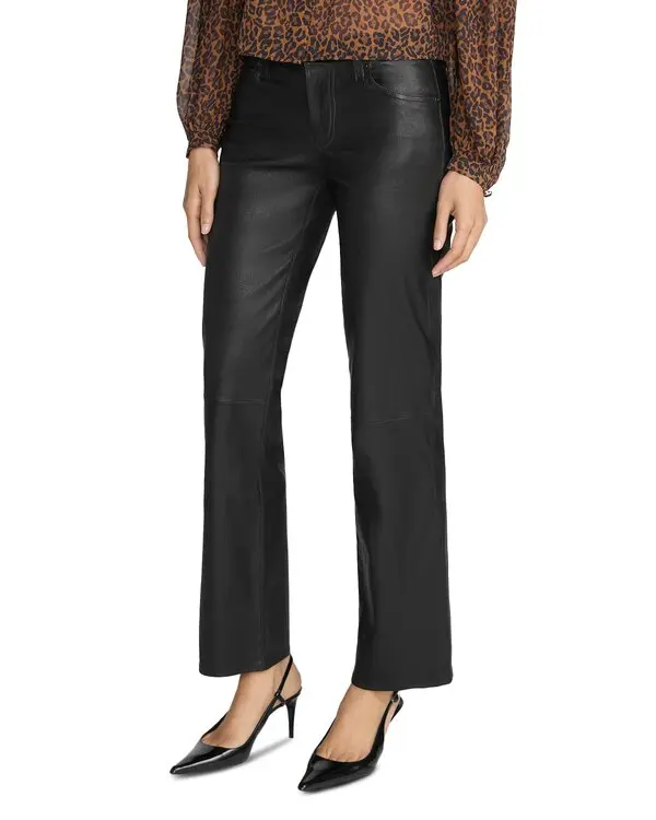 FRAME Leather Mid Rise Ankle Cigarette Jeans