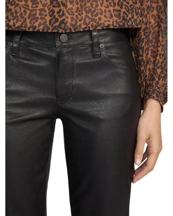 FRAME Leather Mid Rise Ankle Cigarette Jeans