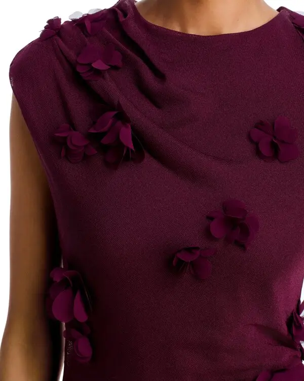 Simkhai Floral Applique Mesh Overlay Dress