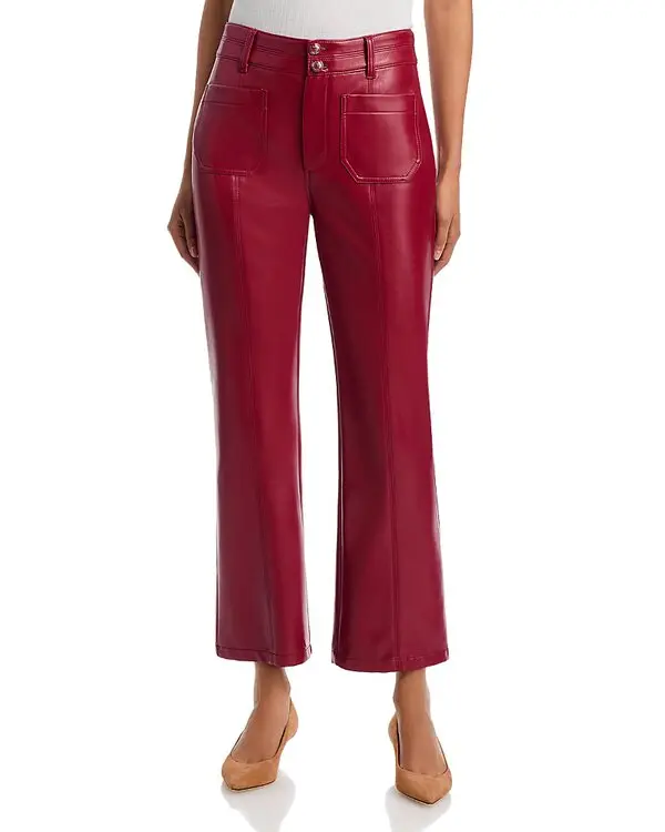 Cinq À Sept Dorothea Faux Leather High Rise Straight Leg Jeans