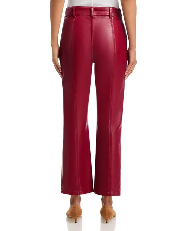 Cinq À Sept Dorothea Faux Leather High Rise Straight Leg Jeans