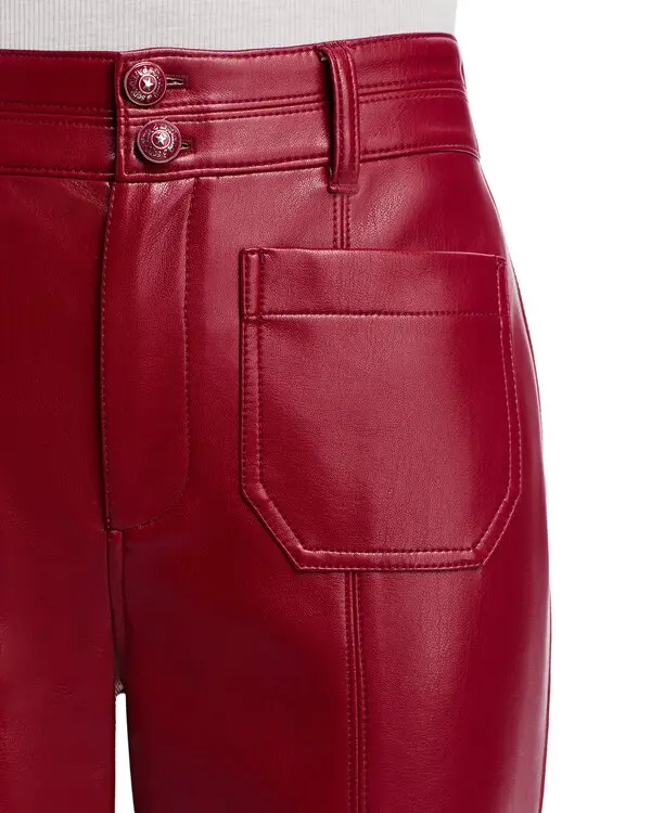 Cinq À Sept Dorothea Faux Leather High Rise Straight Leg Jeans