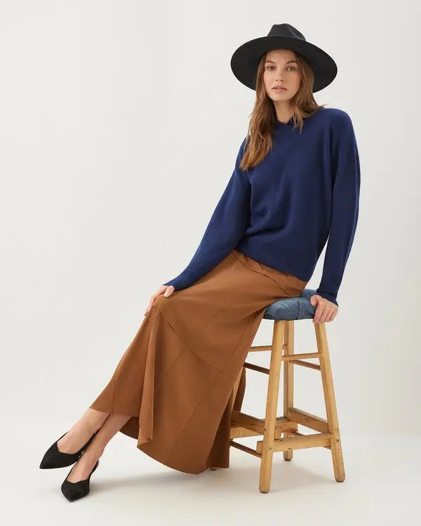 Karen Kane Tiered Faux Suede Midi Skirt