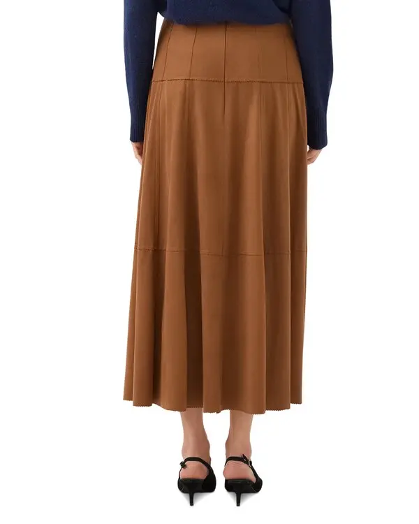 Karen Kane Tiered Faux Suede Midi Skirt