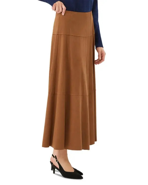 Karen Kane Tiered Faux Suede Midi Skirt