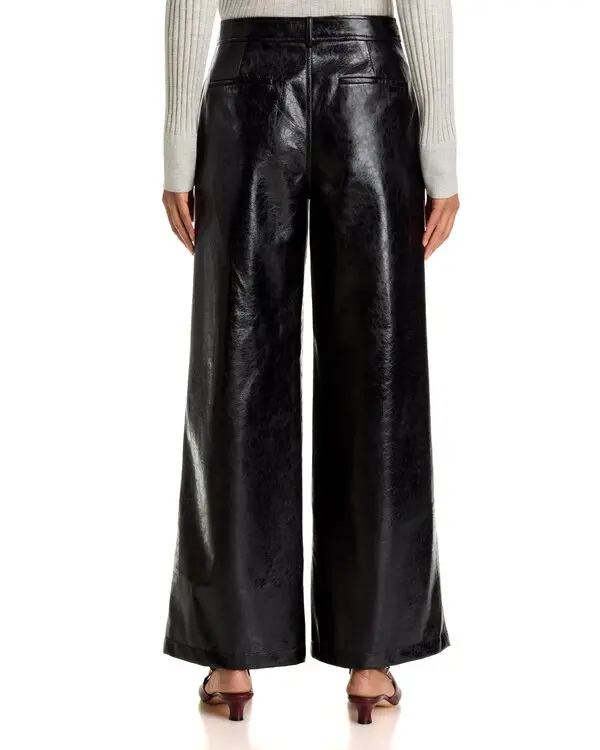 TOCCIN Airey Pleated Faux Leather Pants