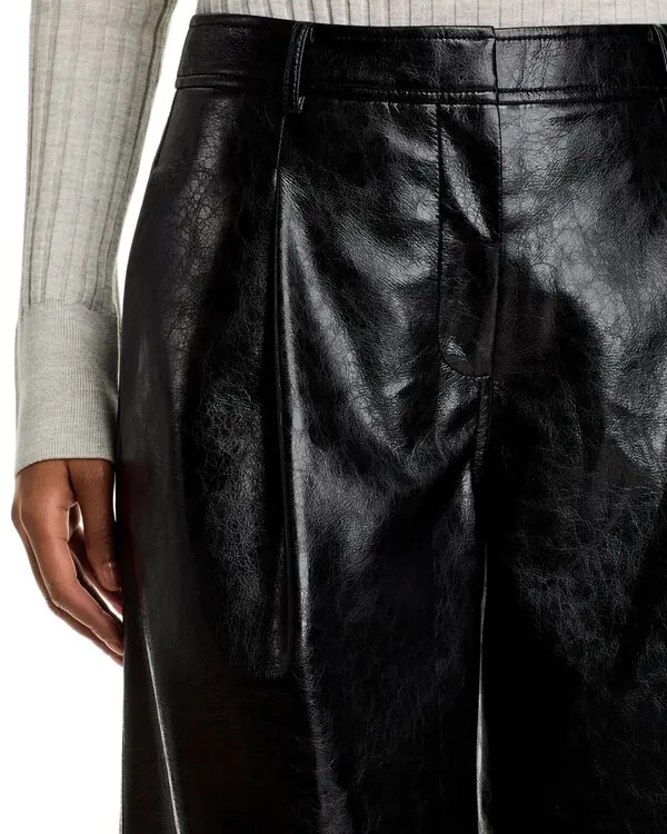 TOCCIN Airey Pleated Faux Leather Pants