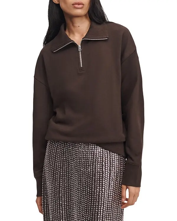 Rag & Bone The Everyday Terry Cotton Half Zip Sweatshirt