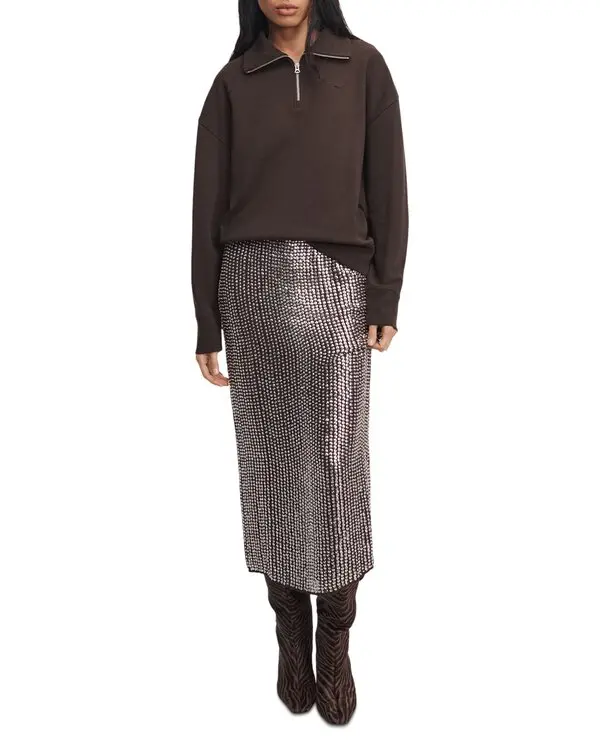 Rag & Bone The Everyday Terry Cotton Half Zip Sweatshirt