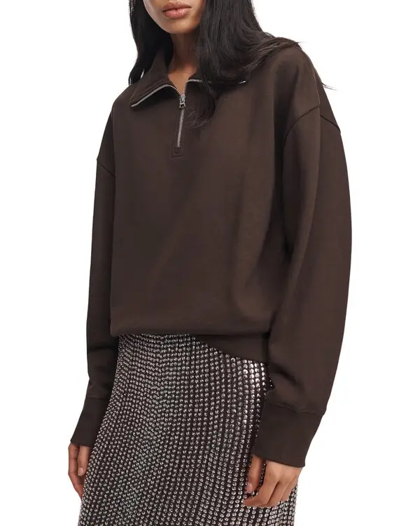 Rag & Bone The Everyday Terry Cotton Half Zip Sweatshirt