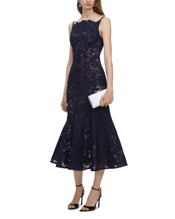 SELF-PORTRAIT Spiral Lace Midi Dress