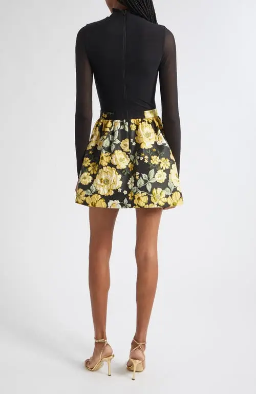 Alice + Olivia Chara Mock Neck Long Sleeve Minidress
