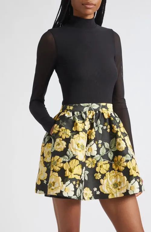 Alice + Olivia Chara Mock Neck Long Sleeve Minidress