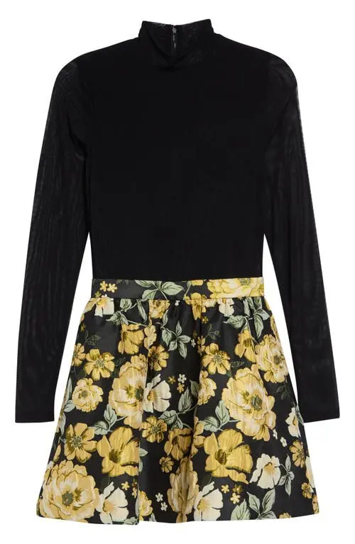 Alice + Olivia Chara Mock Neck Long Sleeve Minidress