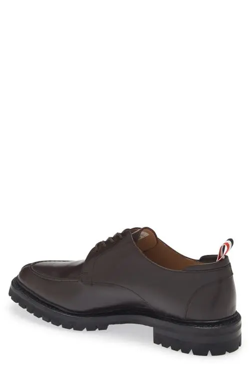 Thom Browne Leather Apron Toe Derby With Lug Sole