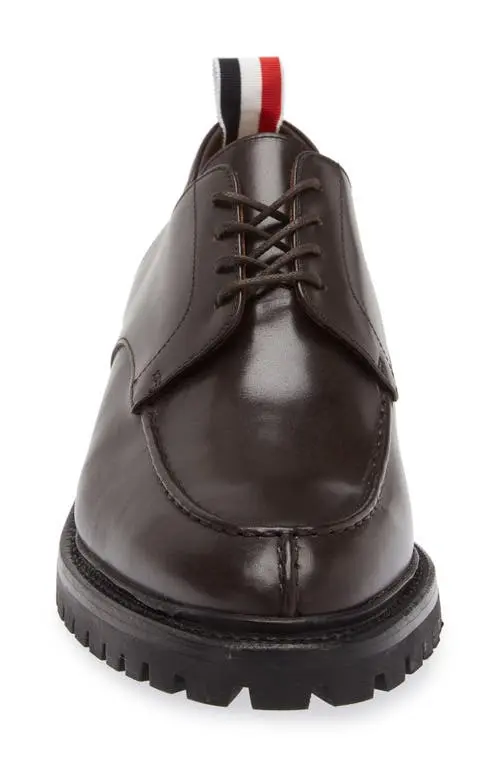 Thom Browne Leather Apron Toe Derby With Lug Sole