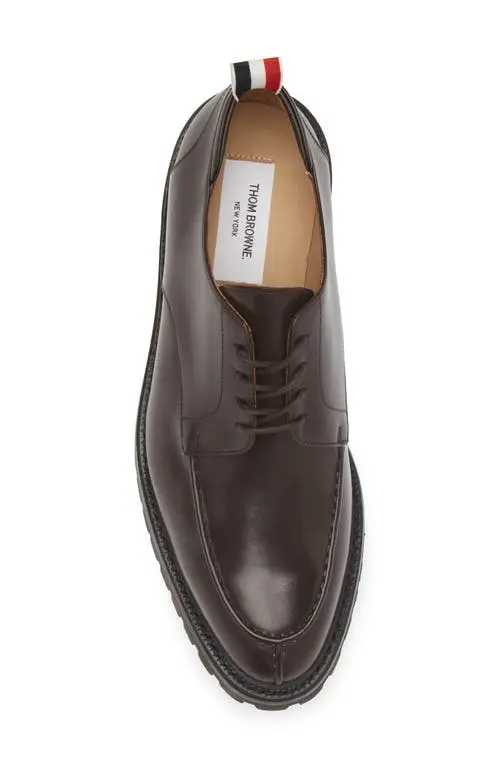 Thom Browne Leather Apron Toe Derby With Lug Sole