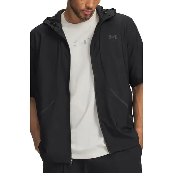 Under Armour Unstoppable Short Sleeve Full Zip Hoodie - Black//black