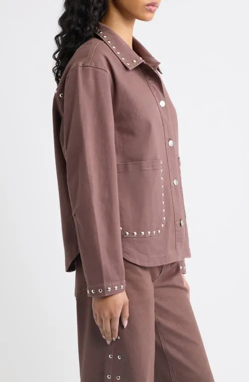 FADE OUT LOUD Studded Patch Pocket Jacket