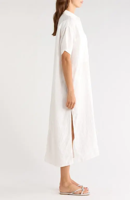 LEFT ON FRIDAY Linen Shirt Dress Cover-up
