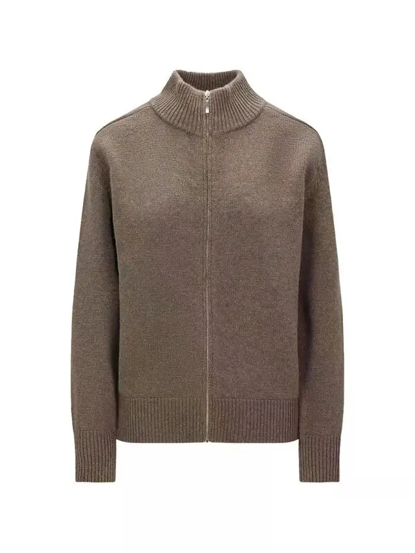 ETHER Zip Collar Cardigan - Brown