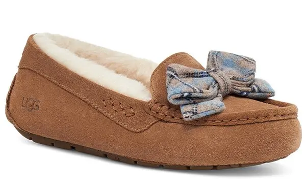 UGG Ansley Plaid Bow Moccasins