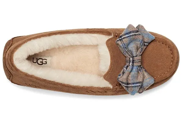 UGG Ansley Plaid Bow Moccasins