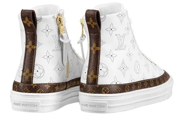 LOUIS VUITTON Stellar High Top Sneakers - White/brown/black