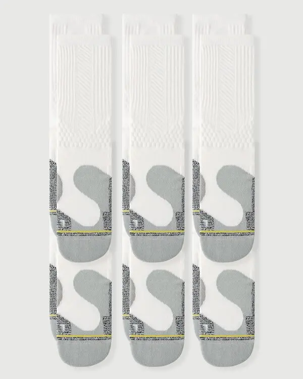 SEMIBOLD Anti-slip Performance Crew Socks Pack - White