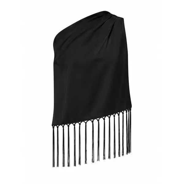 TOHEN Manon Fringe Top - Black