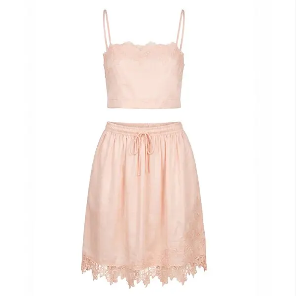 TOHEN Ana Two Piece Set With Lace Trim