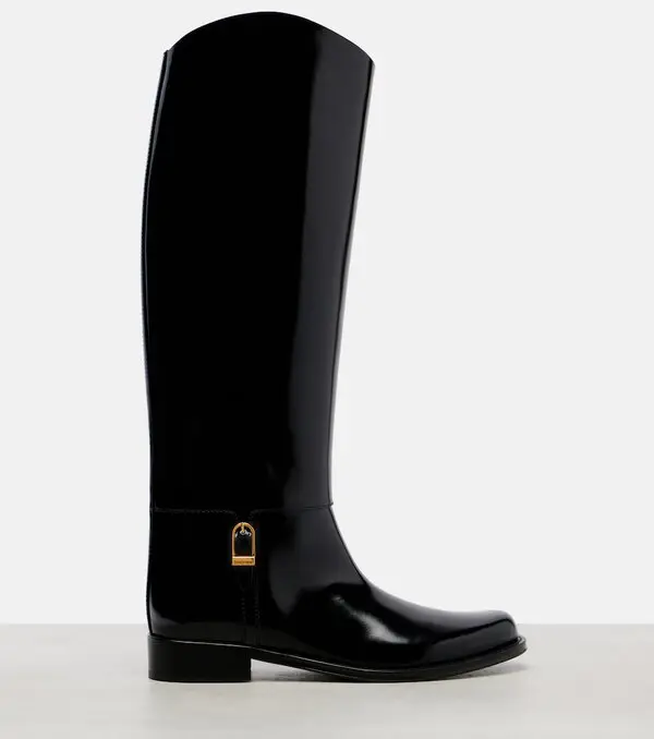 Saint Laurent Julia Leather Knee-high Boots