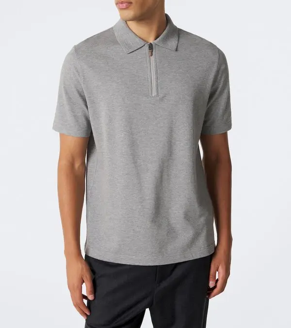 Canali Cotton And Cashmere Polo Sweater