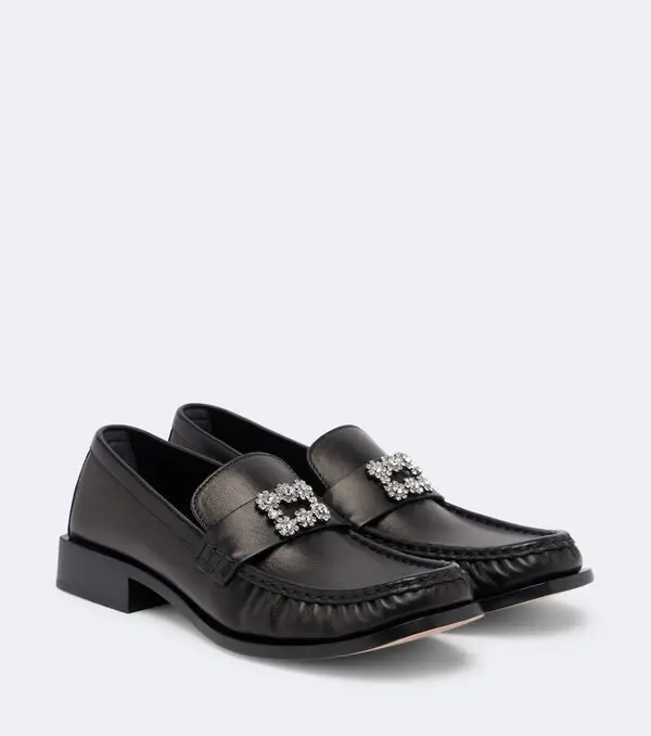 ROGER VIVIER Embellished Leather Loafers