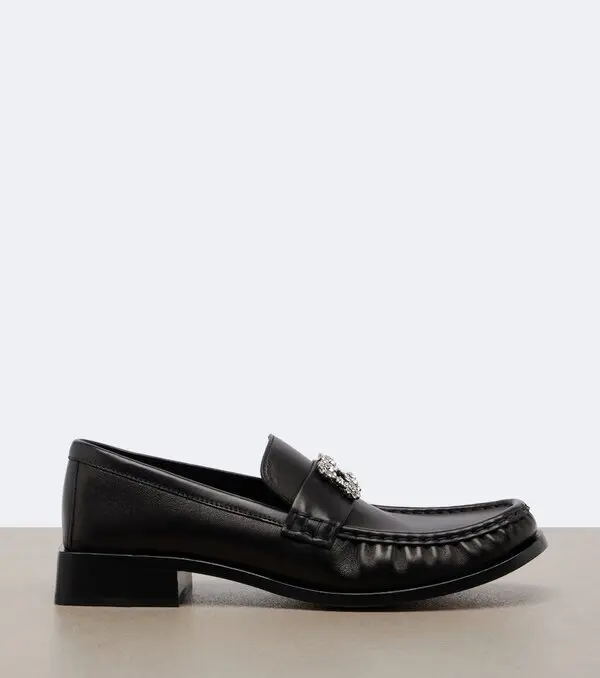 ROGER VIVIER Embellished Leather Loafers
