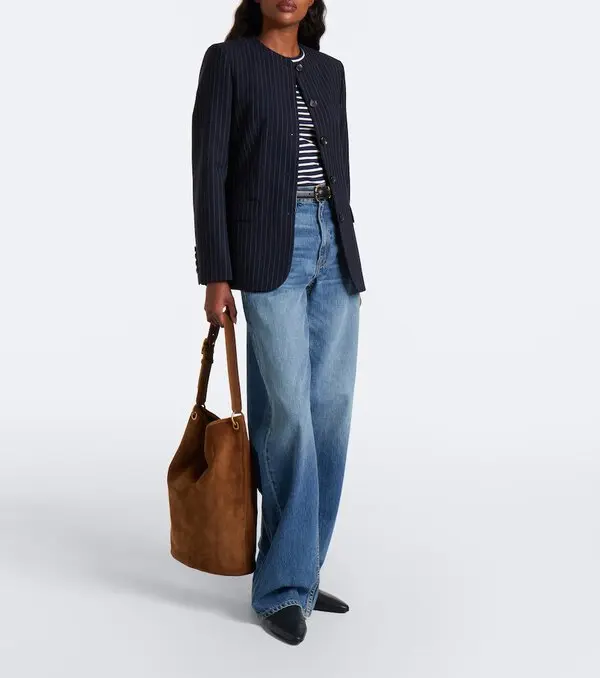NILI LOTAN Cooper Medium Suede Shoulder Bag